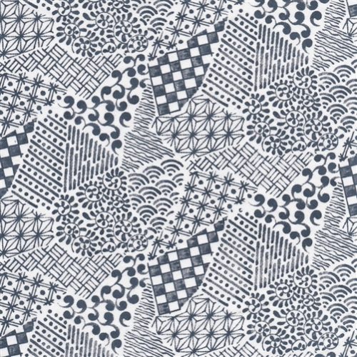 Rice Paper Decals for Ceramics | Patchwork Blue TPB30 | Japan Crafts