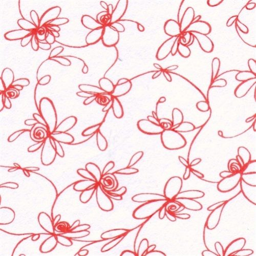 Rice Paper Decals for Pottery | Designer Flowers Red | Japan Crafts